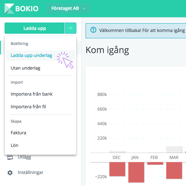 Hur bokför man i Bokio? | Bokio