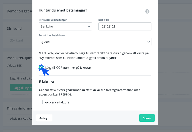Kan jag lägga till OCR på min faktura? | Bokio