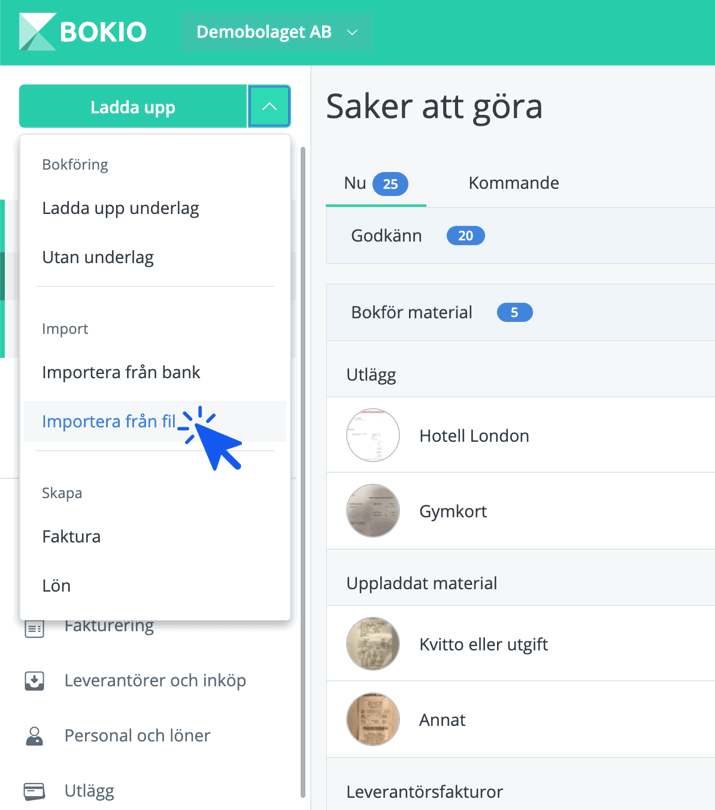 Importera fakturor från Billogram | Bokio