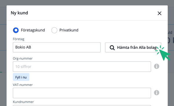 Lägg till en kund | Bokio
